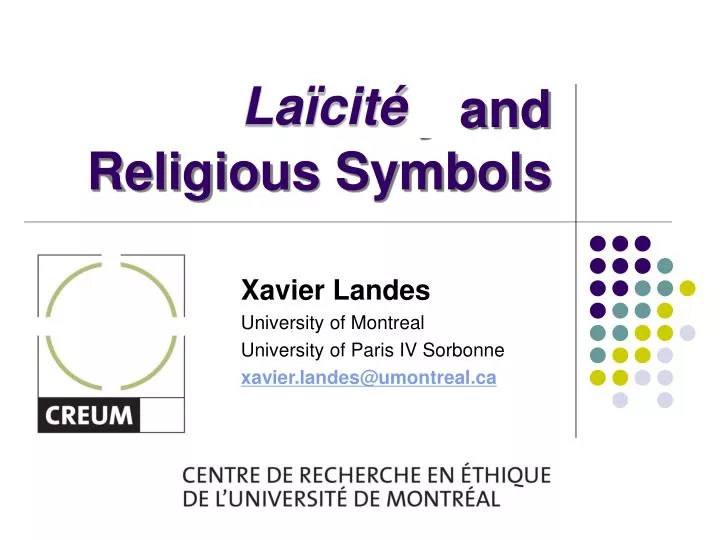 PPT - Secularity and Religious Symbols PowerPoint Presentation, free ...