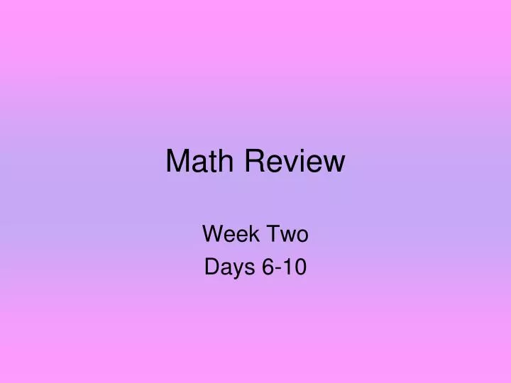 PPT - Math Review PowerPoint Presentation, free download - ID:6452545