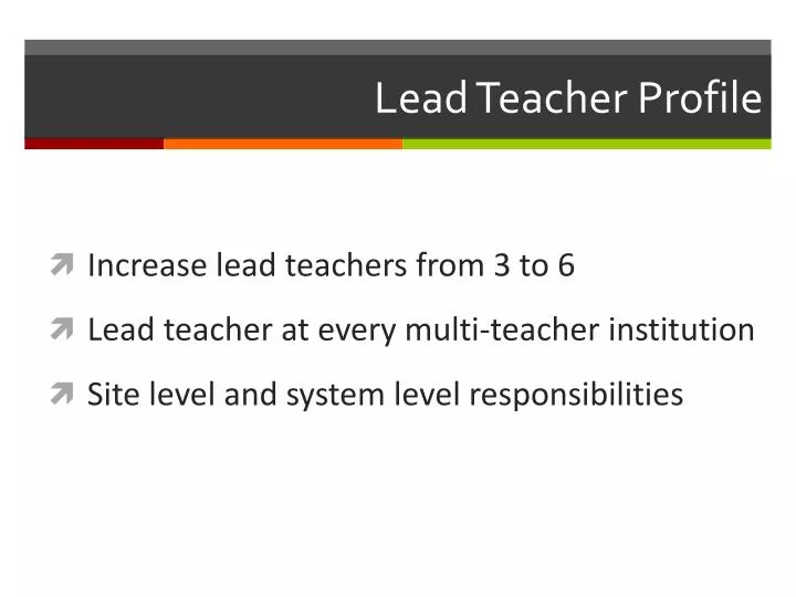 PPT - Lead Teacher Profile PowerPoint Presentation, free download - ID ...