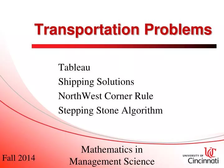 PPT - Transportation Problems PowerPoint Presentation, free download ...