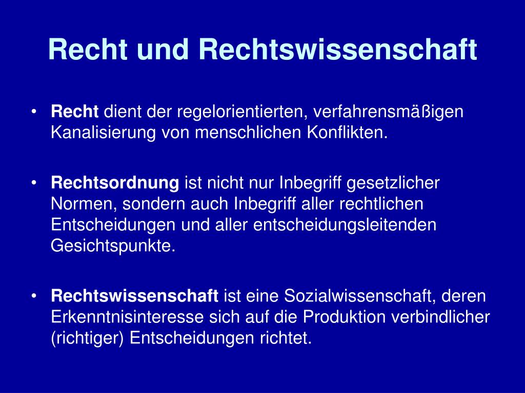 PPT - Einführung in die Rechtswissenschaft PowerPoint Presentation ...