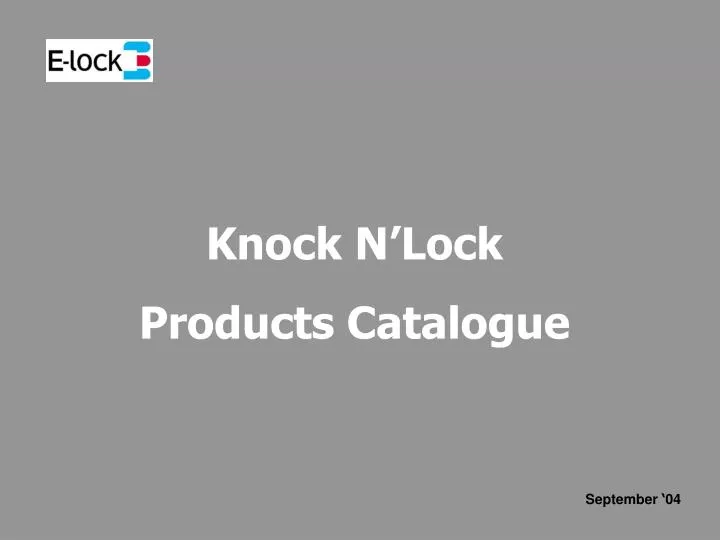 PPT - Knock N’Lock Products Catalogue PowerPoint Presentation, free ...