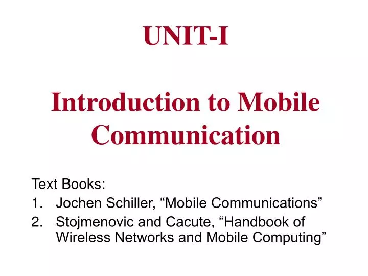 PPT - UNIT-I Introduction to Mobile Communication PowerPoint ... PPT - UNIT-I Introduction to Mobile Communication PowerPoint ...