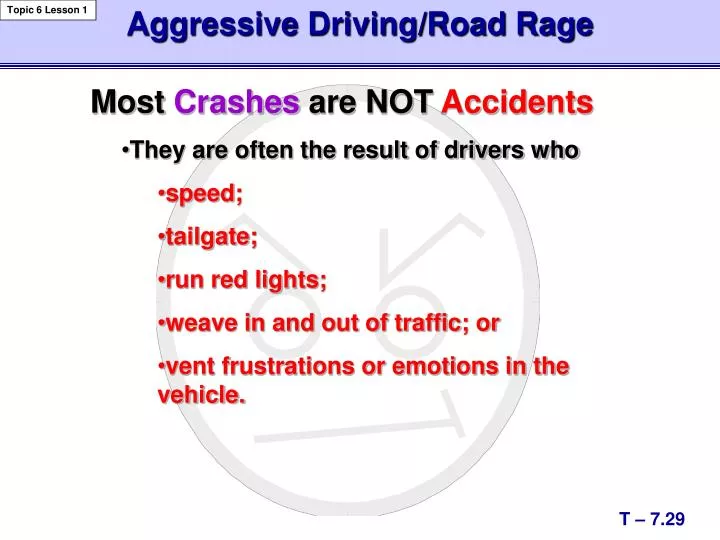 PPT - Aggressive Driving/Road Rage PowerPoint Presentation, free ...