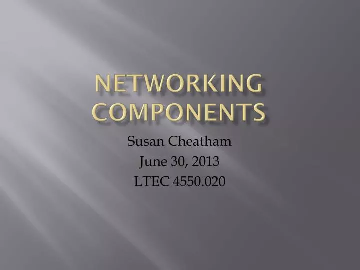 PPT - Networking Components PowerPoint Presentation, free download - ID ...