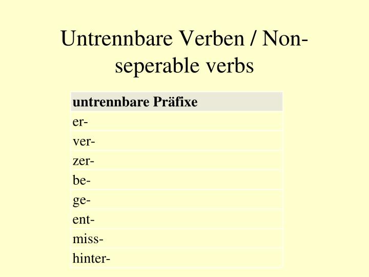 PPT - Trennbare Verben/Separable Verbs PowerPoint Presentation - ID:6458338