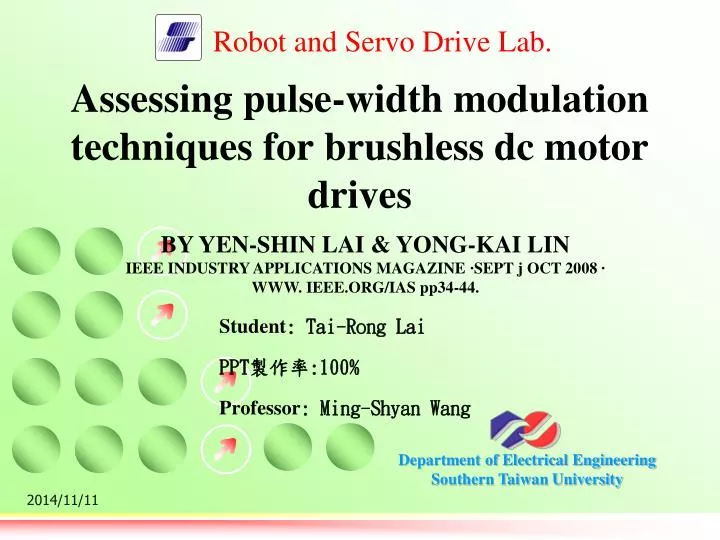 PPT - Assessing pulse-width modulation techniques for brushless dc ...
