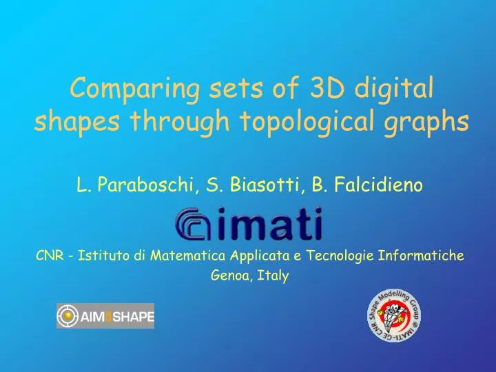 PPT - Comparing sets of 3D digital shapes through topological graphs ...