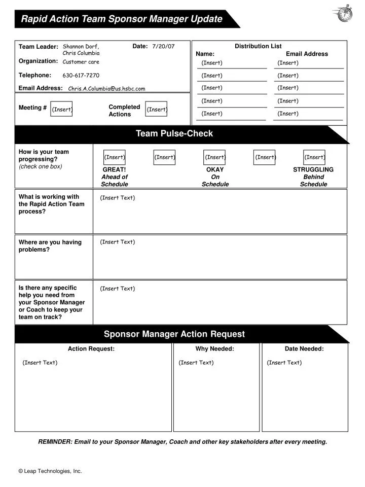 PPT - Rapid Action Team Sponsor Manager Update PowerPoint Presentation ...