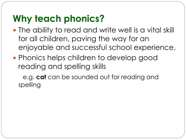 PPT - Why teach phonics? PowerPoint Presentation, free download - ID ...
