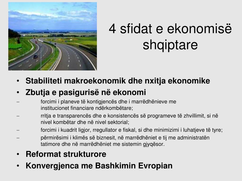 PPT - EKONOMIA SHQIPËTARE SFIDAT DHE ZHVILLIMI EKONOMIK PowerPoint ...