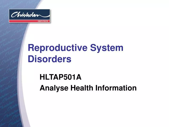 Ppt Reproductive System Disorders Powerpoint Presentation Free