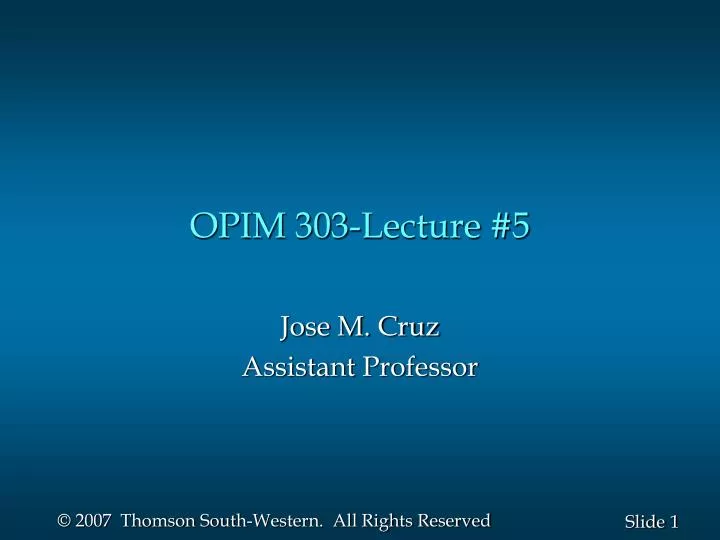 PPT - OPIM 303-Lecture #5 PowerPoint Presentation, free download - ID ...