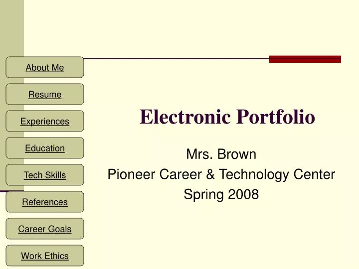 PPT - Electronic Portfolio PowerPoint Presentation, free download - ID ...