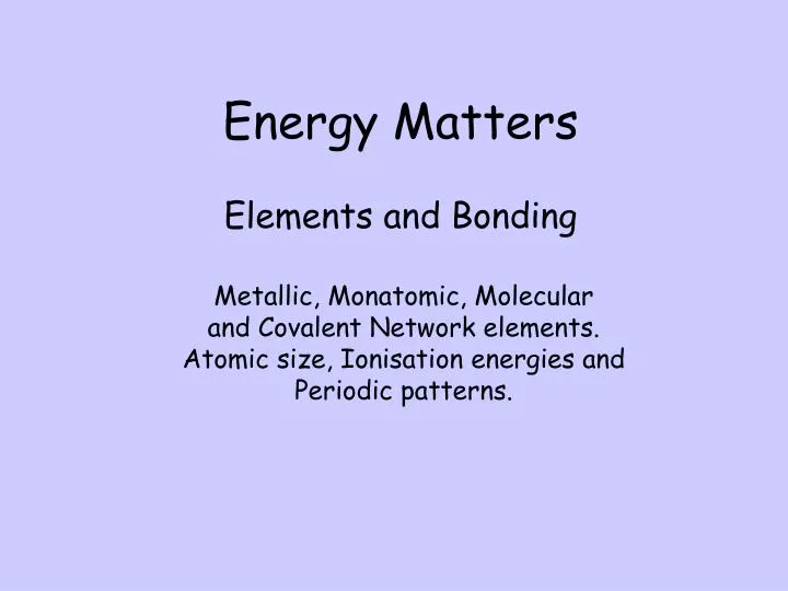 PPT - Energy Matters PowerPoint Presentation, free download - ID:6476055