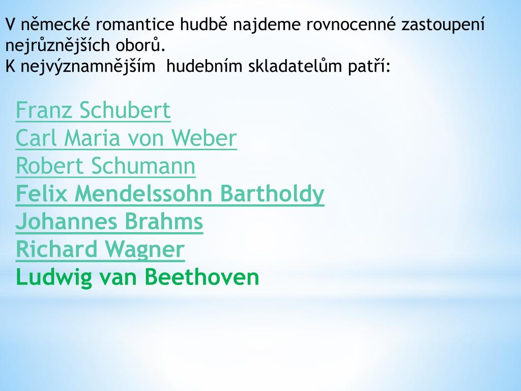 PPT - Romantismus v hudbě německých skladatelů PowerPoint Presentation ...