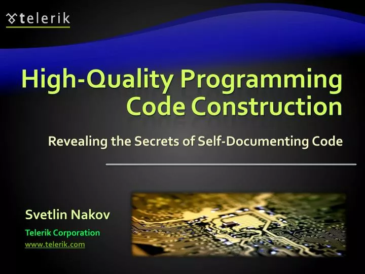 PPT - High-Quality Programming Code Construction PowerPoint Presentation - ID:6493689