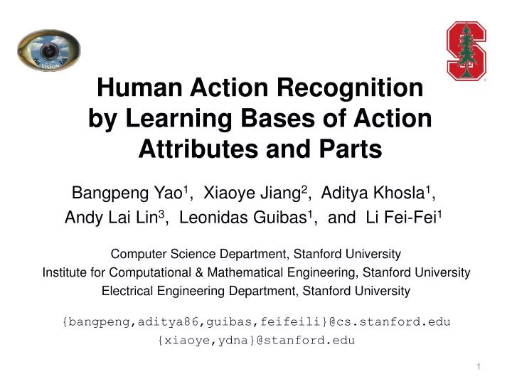 Ppt Human Action Recognition By Learning Bases Of Action Attributes And Parts Powerpoint