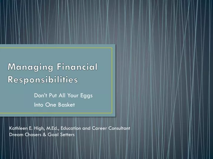 PPT - Managing Financial Responsibilities PowerPoint Presentation, free ...
