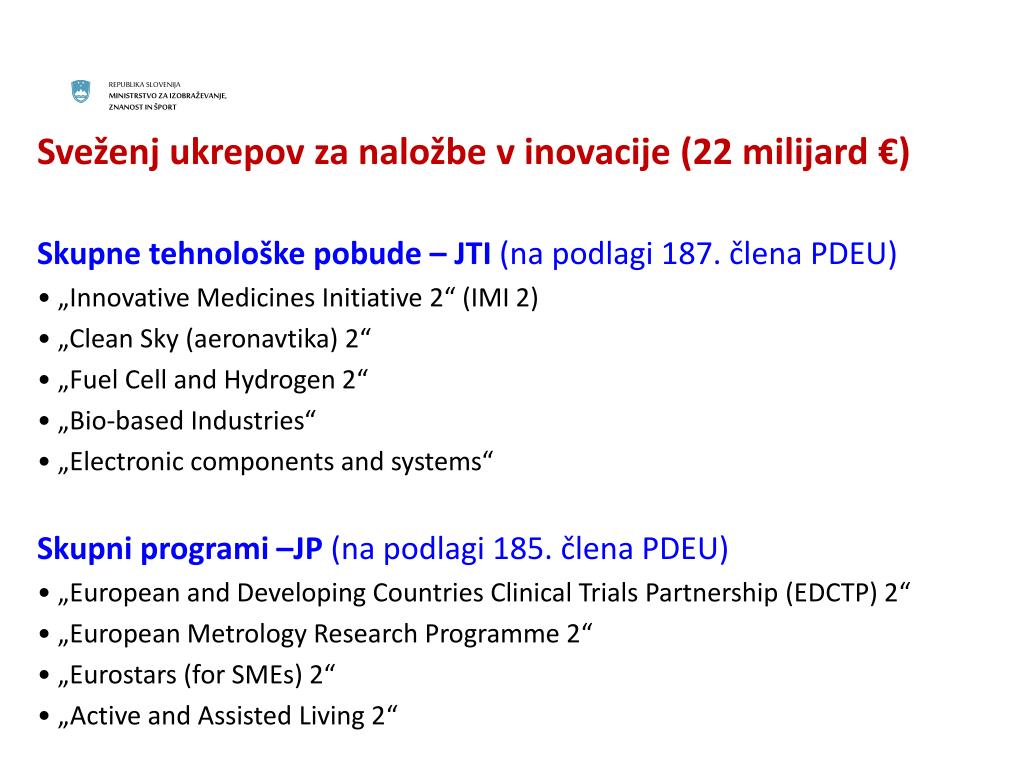 PPT - OBZORJE 2020 Odlična znanost Konkurenčno gospodarstvo Boljše ...