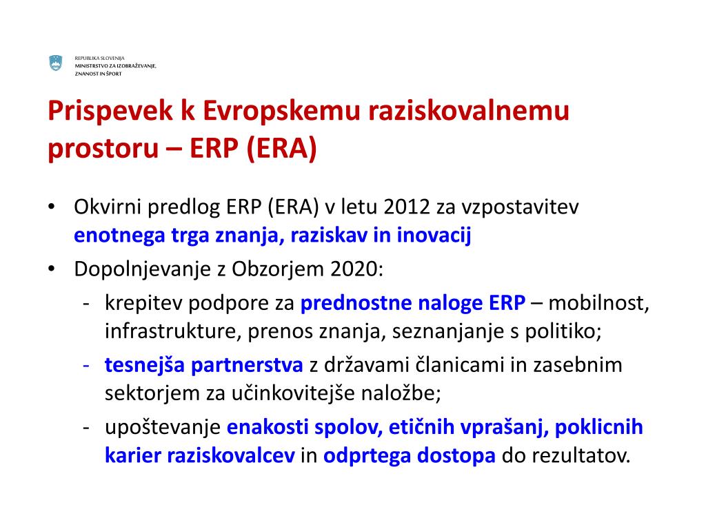 PPT - OBZORJE 2020 Odlična znanost Konkurenčno gospodarstvo Boljše ...