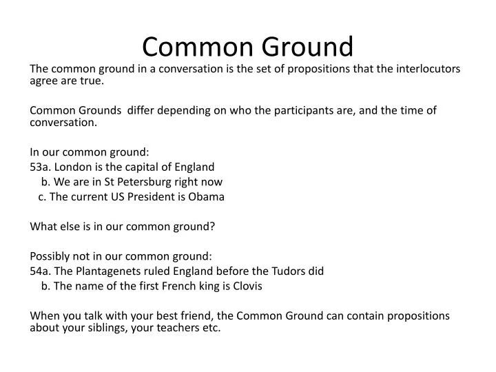 PPT - Common Ground PowerPoint Presentation, free download - ID:6496820