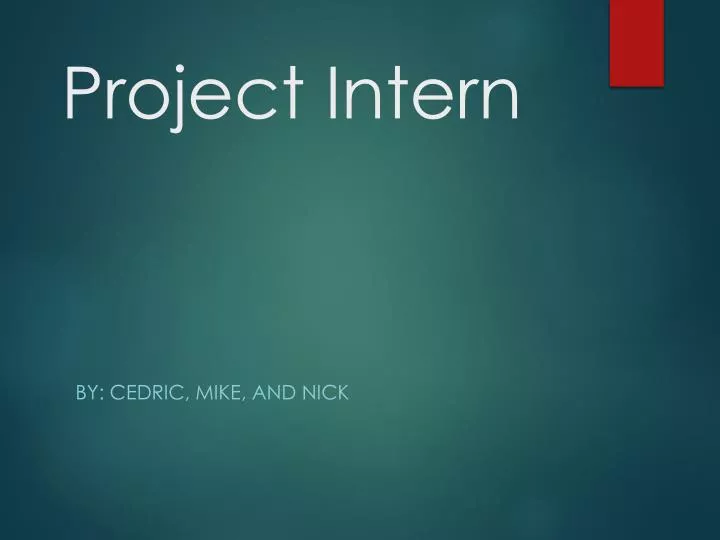 PPT - Project Intern PowerPoint Presentation, free download - ID:6497923