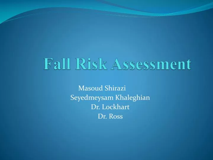 PPT - Fall Risk Assessment PowerPoint Presentation, free download - ID ...