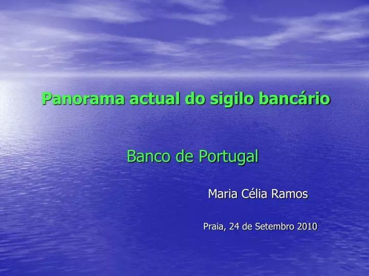 PPT - Panorama actual do sigilo bancário PowerPoint Presentation, free ...