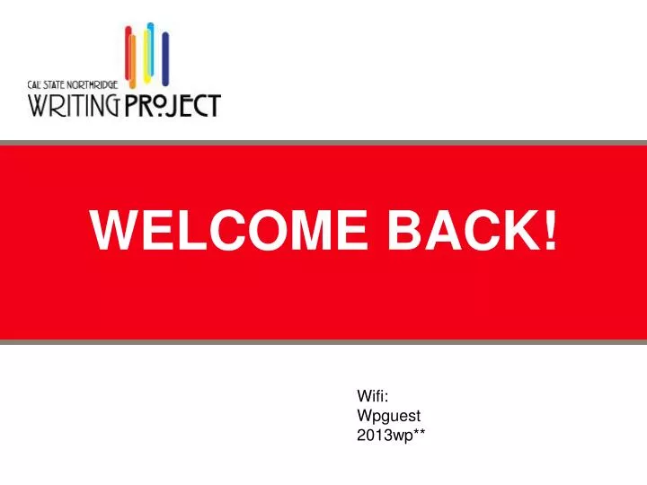 PPT - WELCOME BACK! PowerPoint Presentation, free download - ID:6498533