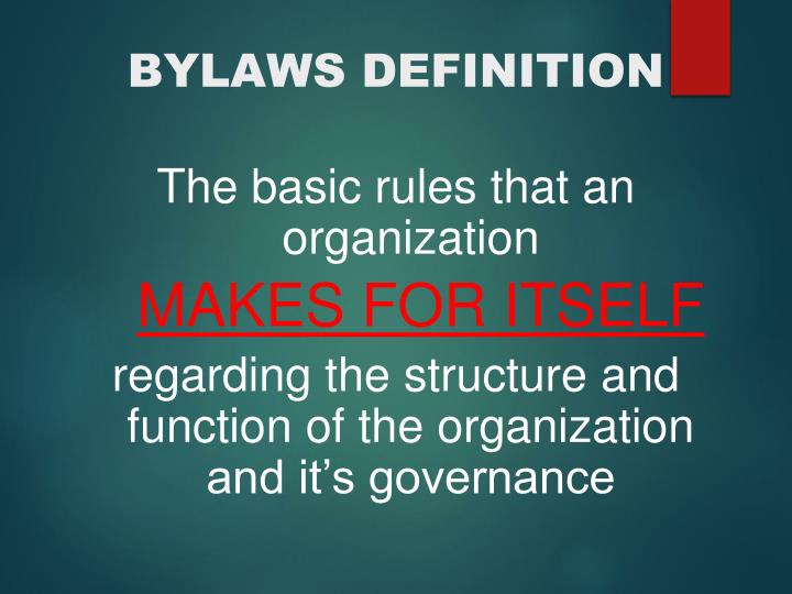 PPT - INTERPRETATION OF BYLAWS PowerPoint Presentation - ID:6500794