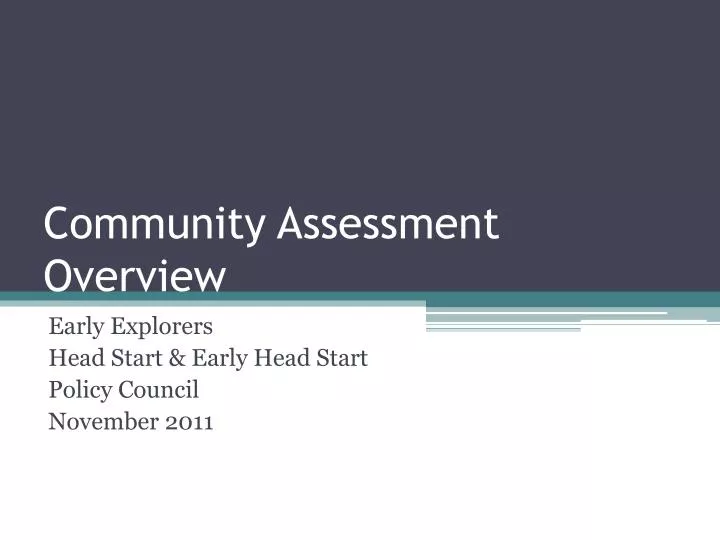 PPT - Community Assessment Overview PowerPoint Presentation, free ...