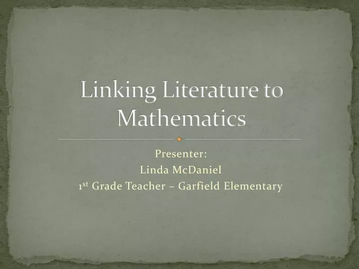 PPT - Linking Literature to Mathematics PowerPoint Presentation, free ...