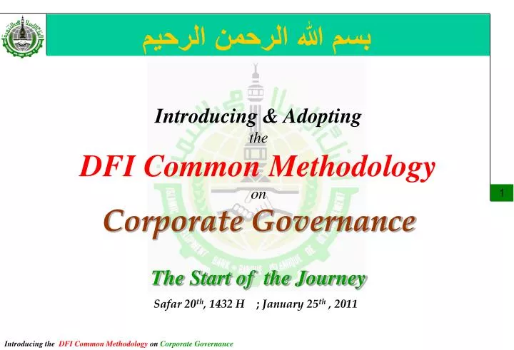 PPT - Introducing & Adopting the DFI Common Methodology on Corporate ...