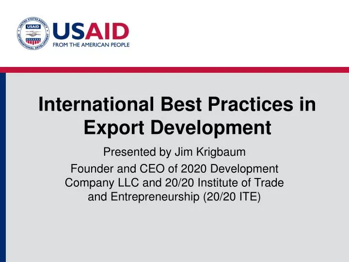 PPT - International Best Practices in Export Development PowerPoint ...