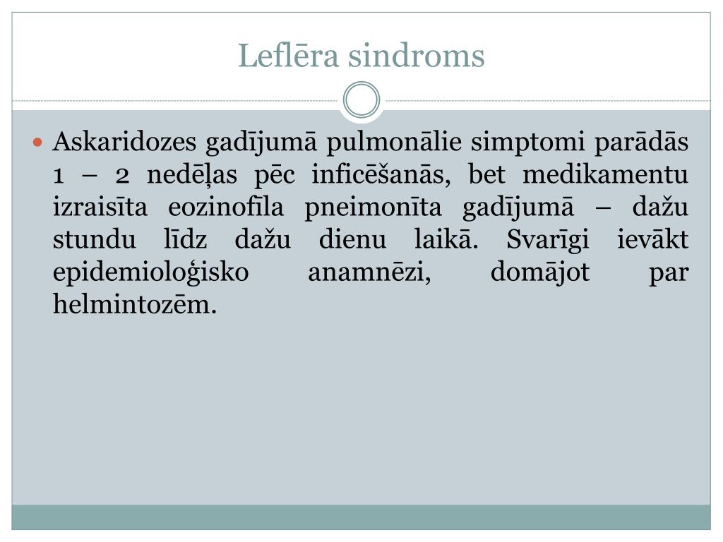 PPT - Askaridoze un Leflēra sindroms kā viena no tās izpausmēm ...