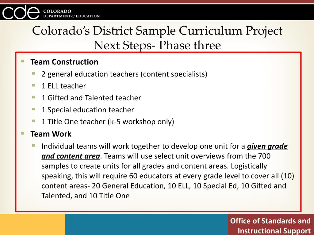PPT - Colorado’s District Sample Curriculum Project Brian Sevier ...