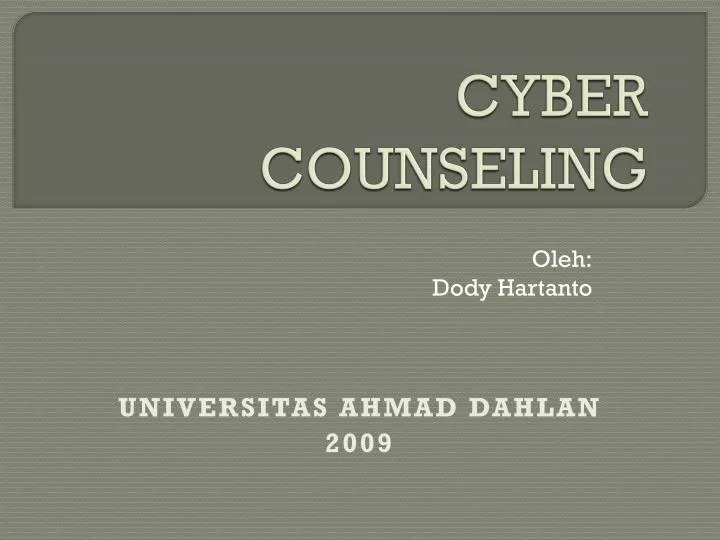 PPT - CYBER COUNSELING PowerPoint Presentation, free download - ID:6507822