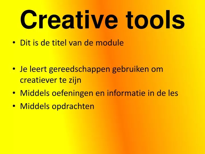 PPT - Creative tools PowerPoint Presentation, free download - ID:6509221