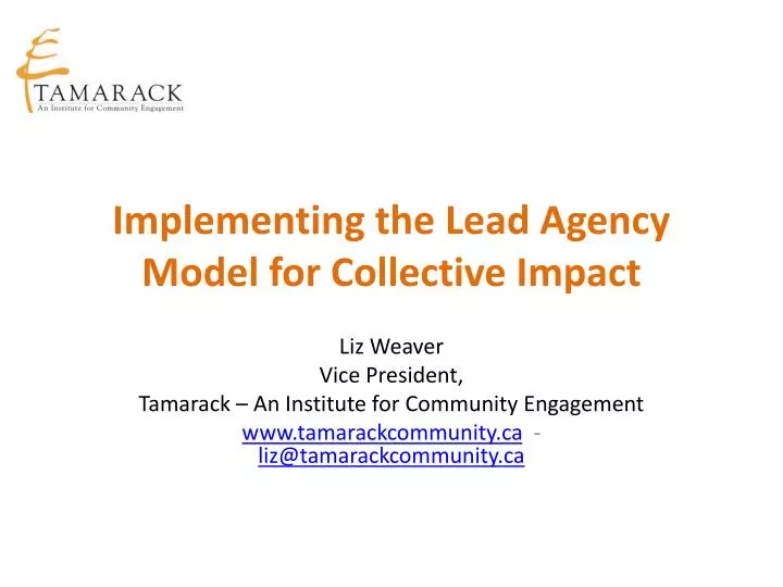 PPT - Implementing the Lead Agency Model for Collective Impact ...