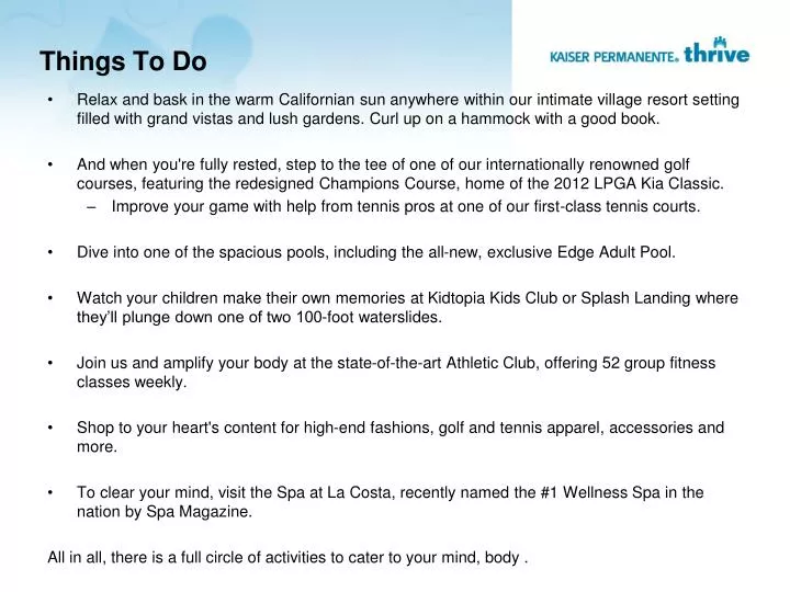 PPT - Things To Do PowerPoint Presentation, free download - ID:6510301