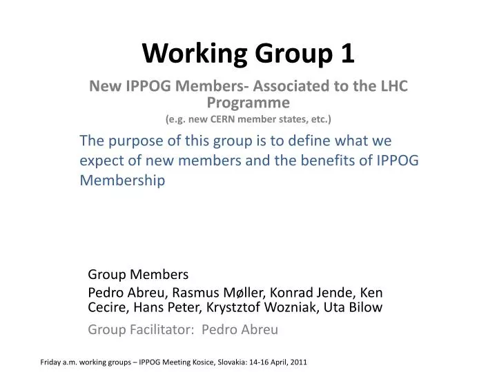 PPT - Working Group 1 PowerPoint Presentation, free download - ID:6510415