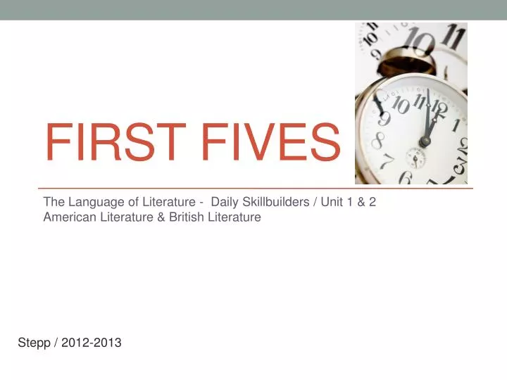 PPT - First Fives PowerPoint Presentation, free download - ID:6510824
