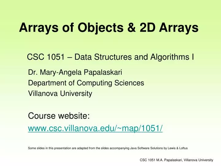 PPT - CSC 1051 – Data Structures and Algorithms I PowerPoint Presentation - ID:6511029