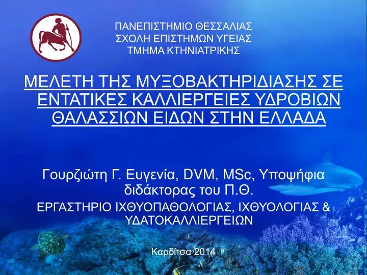 PPT - ΠΑΝΕΠΙΣΤΗΜΙΟ ΘΕΣΣΑΛΙΑΣ ΣΧΟΛΗ ΕΠΙΣΤΗΜΩΝ ΥΓΕΙΑΣ ΤΜΗΜΑ ΚΤΗΝΙΑΤΡΙΚΗΣ ...