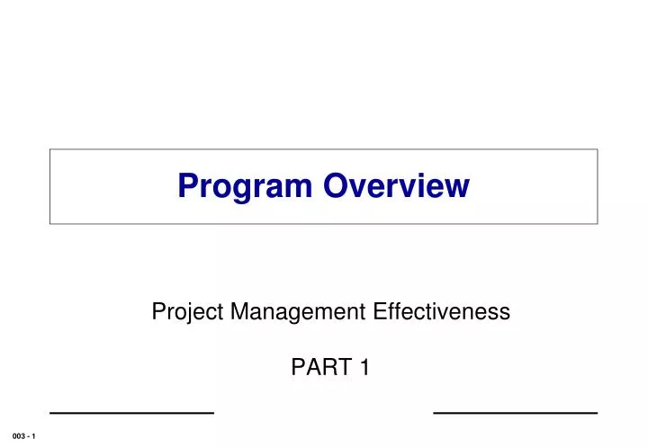 PPT - Program Overview PowerPoint Presentation, free download - ID:6514149