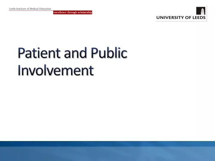 PPT - Patient and Public Involvement PowerPoint Presentation, free ...