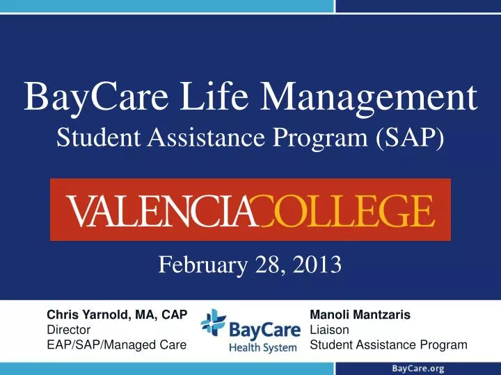 PPT - BayCare Life Management Student Assistance Program (SAP ...