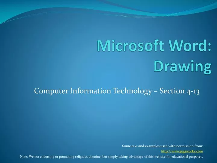 PPT - Microsoft Word: Drawing PowerPoint Presentation, free download ...