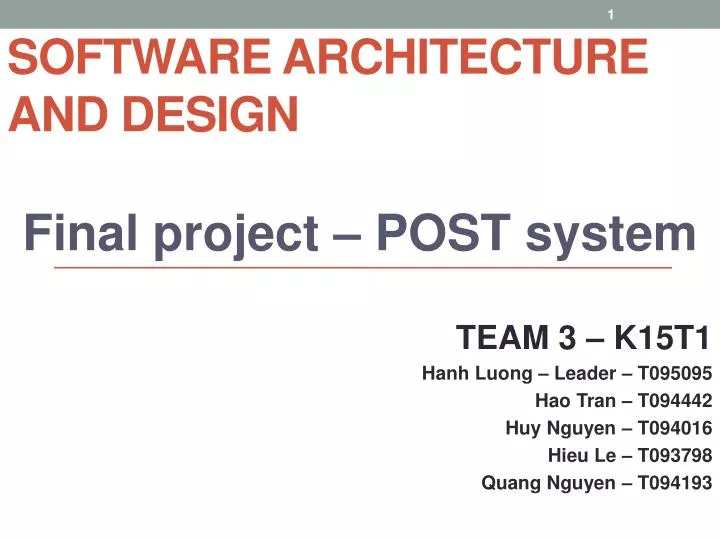 PPT - SOFTWARE ARCHITECTURE AND DESIGN PowerPoint Presentation, free ...